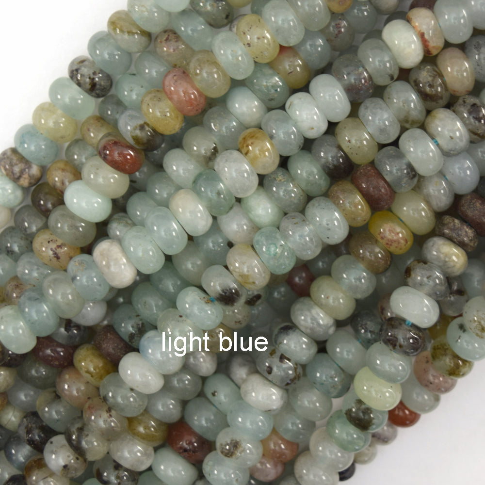 5x8mm Colored Jade Rondelle Button Beads 15" Strand White Red Blue ...