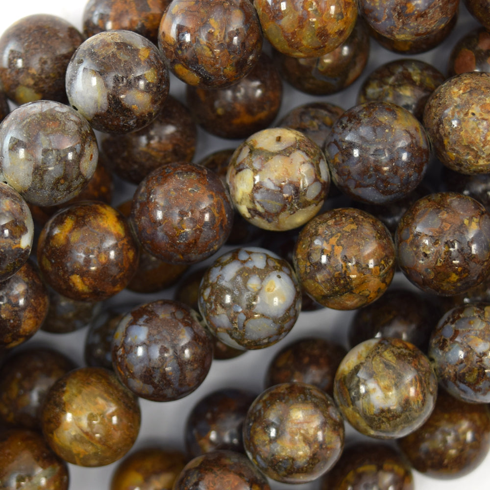Natural African Brown Opal Round Beads Gemstone 15.5" Strand 6mm 8mm ...